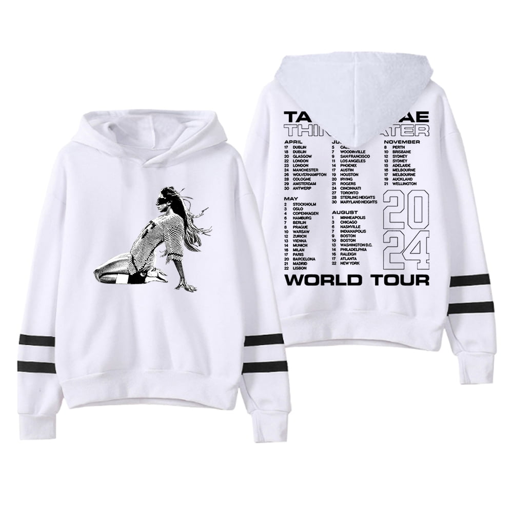 Tate McRae Think Later World Tour 2024 Pocketless Parallel Bars Sleeve Streetwear Men Women ...