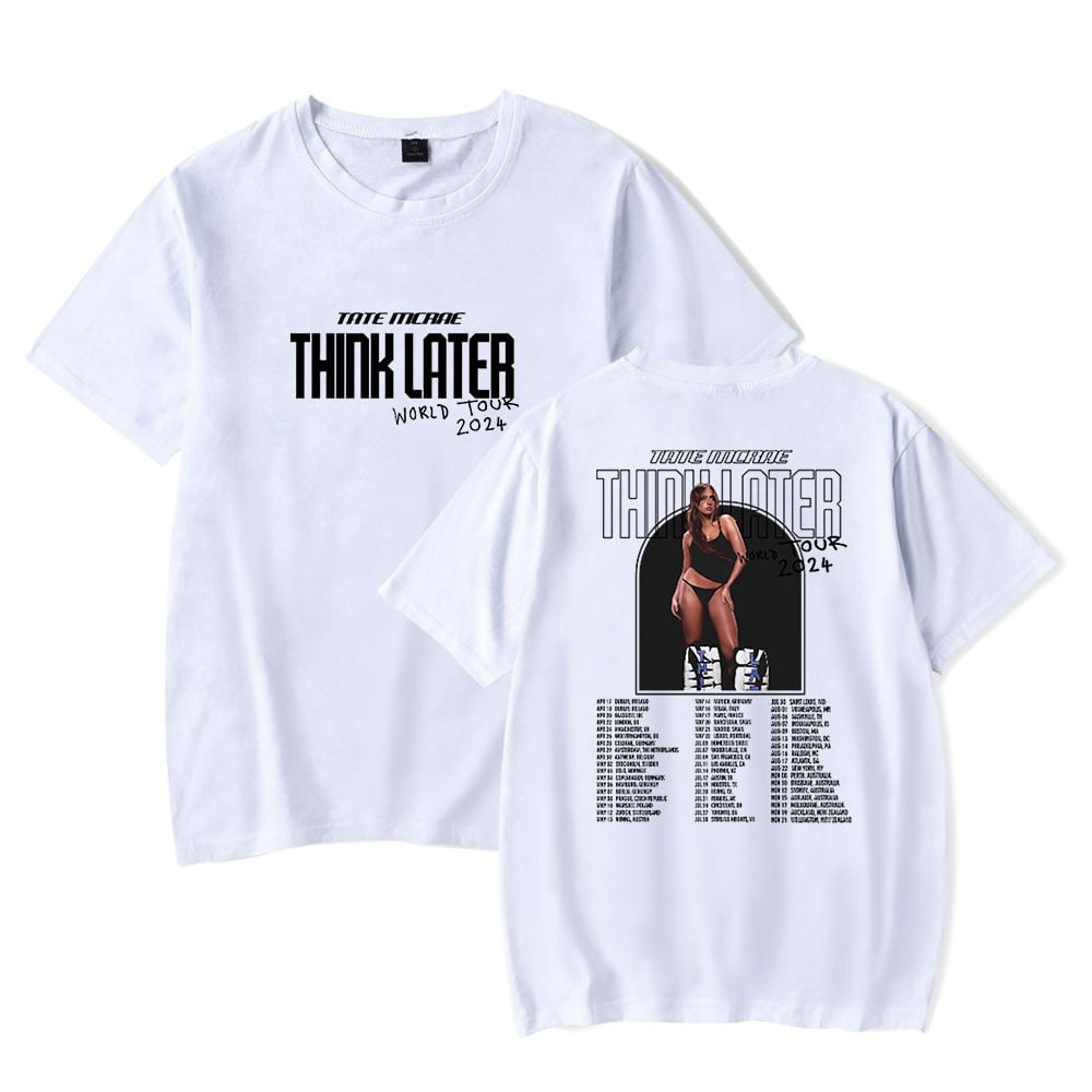 Tate McRae Think Later World Tour 2024 Tee Shirt Round Neck Short ...