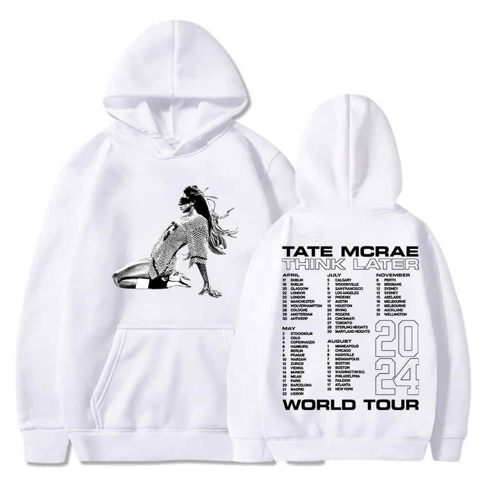 Tate McRae Think Later World Tour Hoodie Long Sleeve Streetwear Men Women Hooded Sweatshirt ...