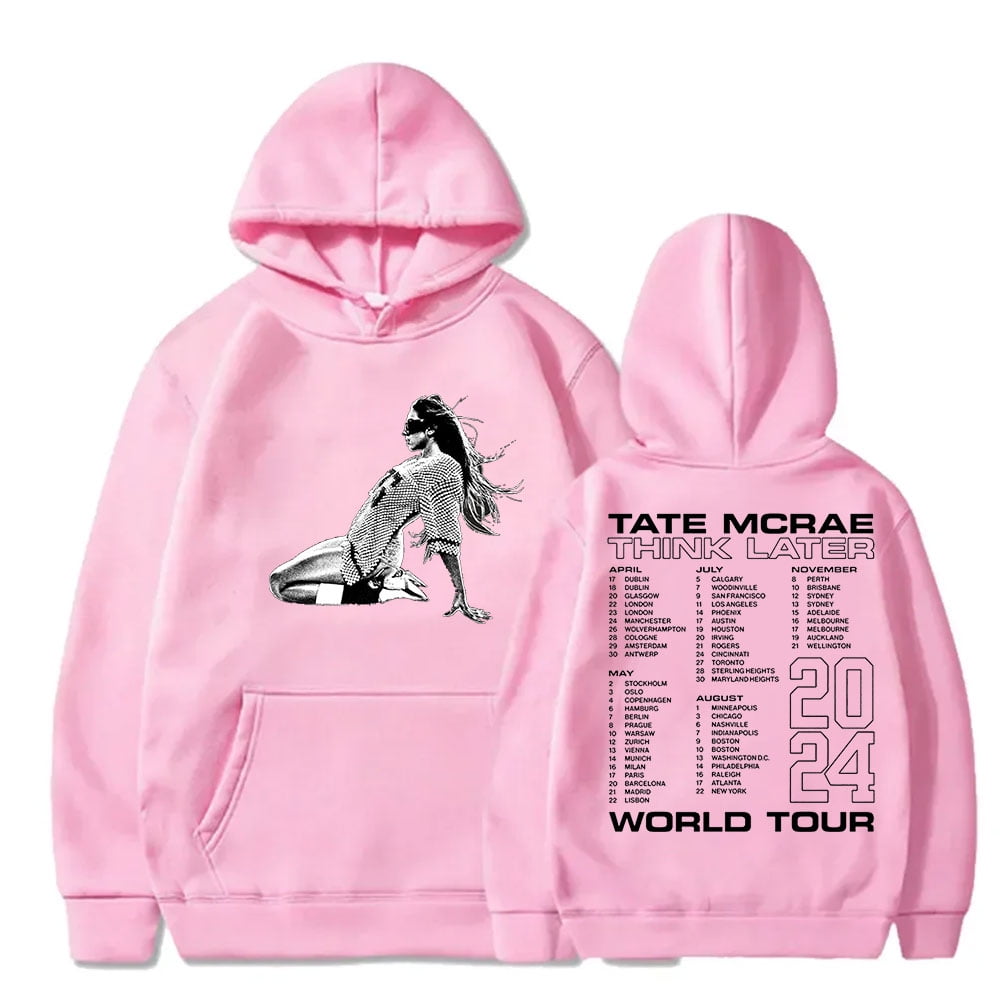 Tate McRae Think Later World Tour Hoodies New Logo Merch Pullovers Women Men Fashion Casual ...