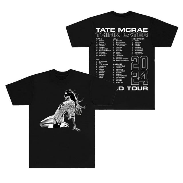 Tate McRae Think Later World Tour Tee New Logo T-shirts Women Men ...