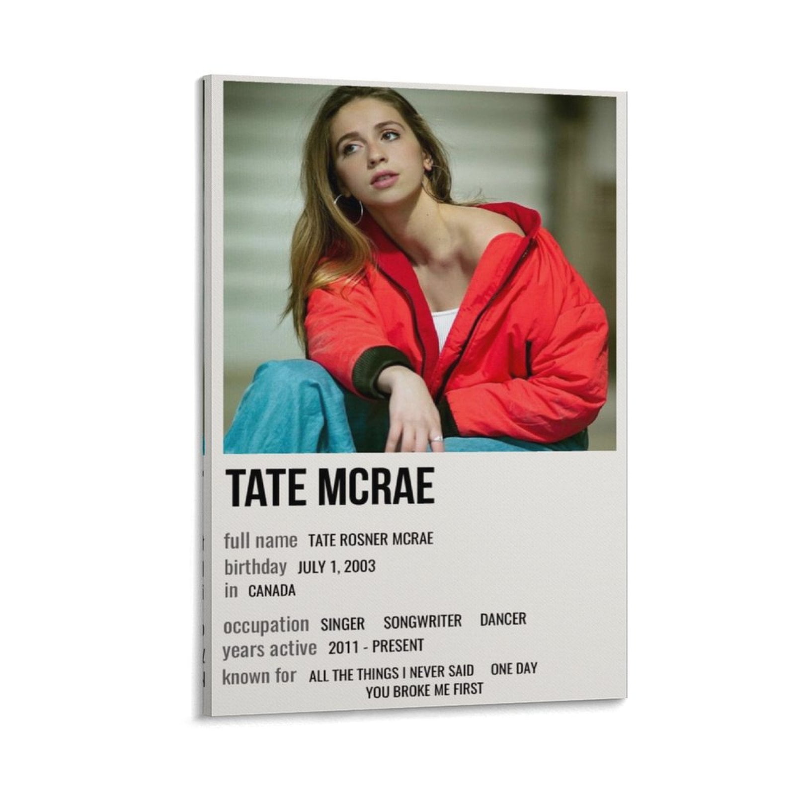 Tate McRae YOU BROKE ME FIRST Poster 1 Poster Cool Artworks Painting ...