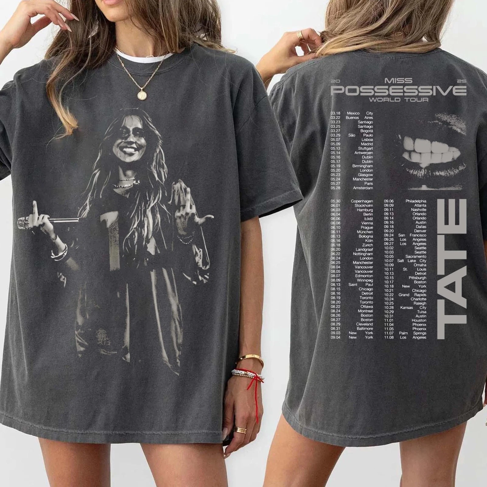Tate Mcrae 2025 Concert, Tate Mcrae Miss Possessive Tour 2025 Unisex T ...