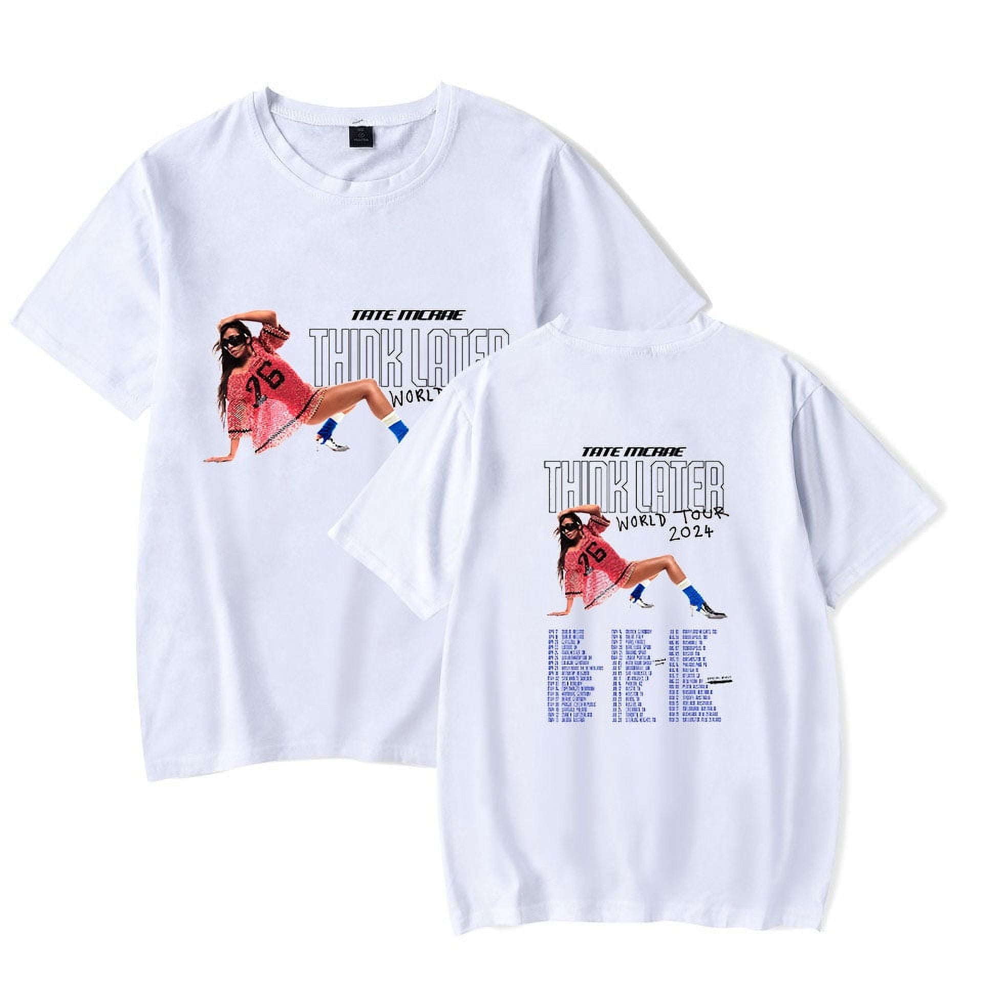 Tate Mcrae Merch Think Later World Tour T-shirt Women Men Casual ...