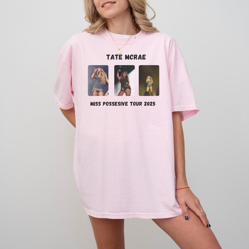 Tate Mcrae Miss Possessive World Tour 2025 Print T-shirt, Pop Music ...