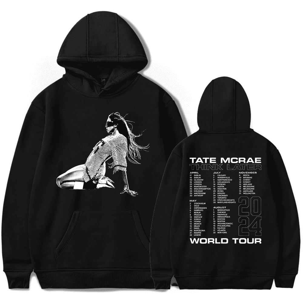 Tate Mcrae Think Later World Tour 2024 Merch Hoodie Unisex Fashion ...