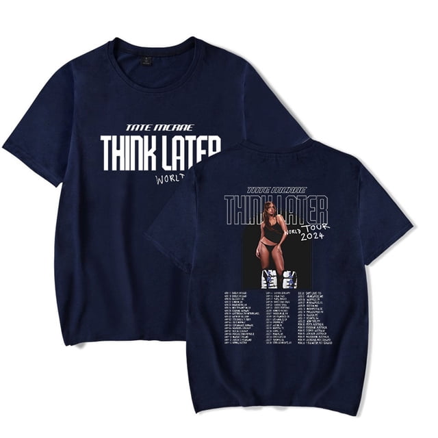 Tate Mcrae Think Later World Tour 2024 T-shirt Casual Short Sleeve ...