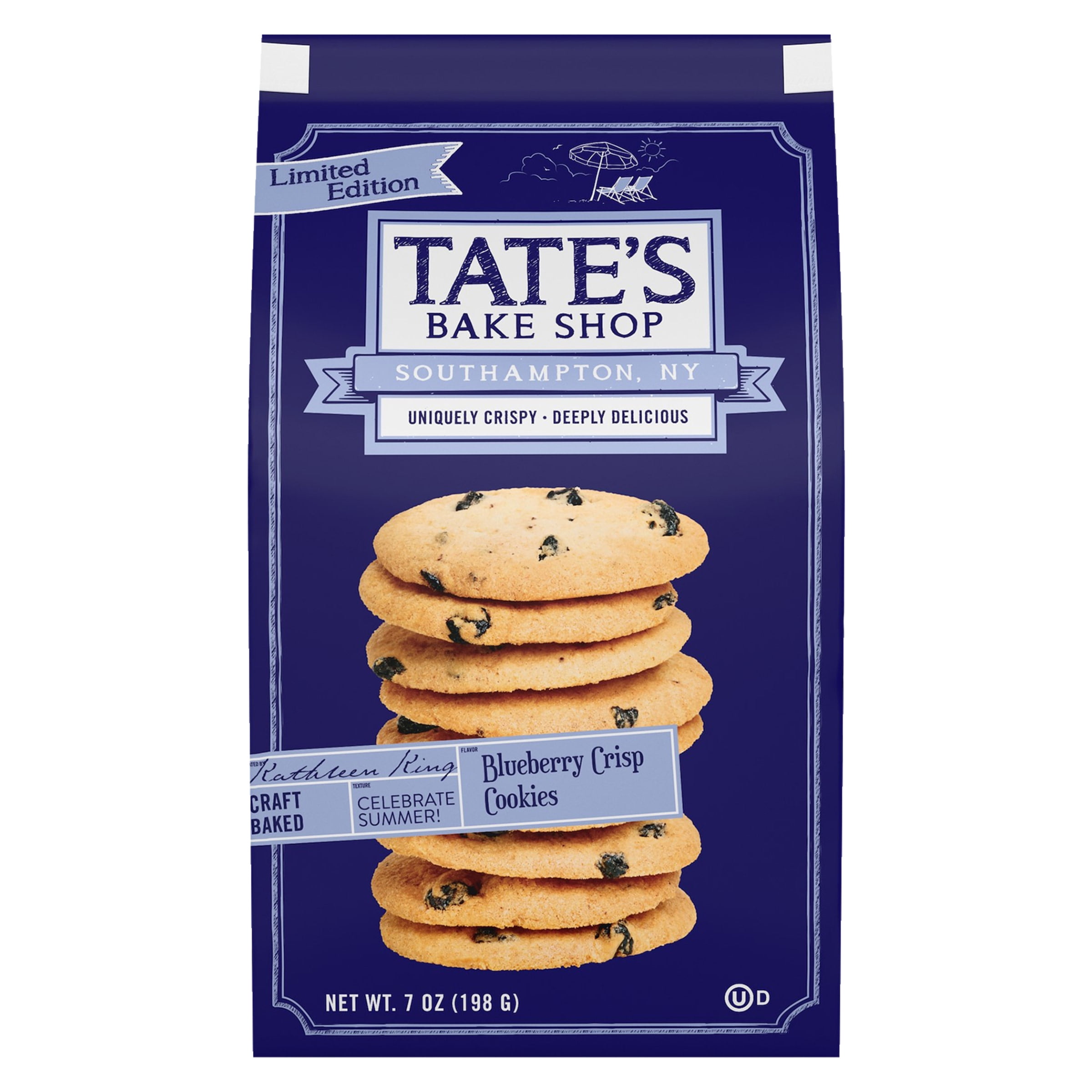 Tate's Bake Shop Blueberry Crisp Cookies, Limited Edition, 7 oz ...
