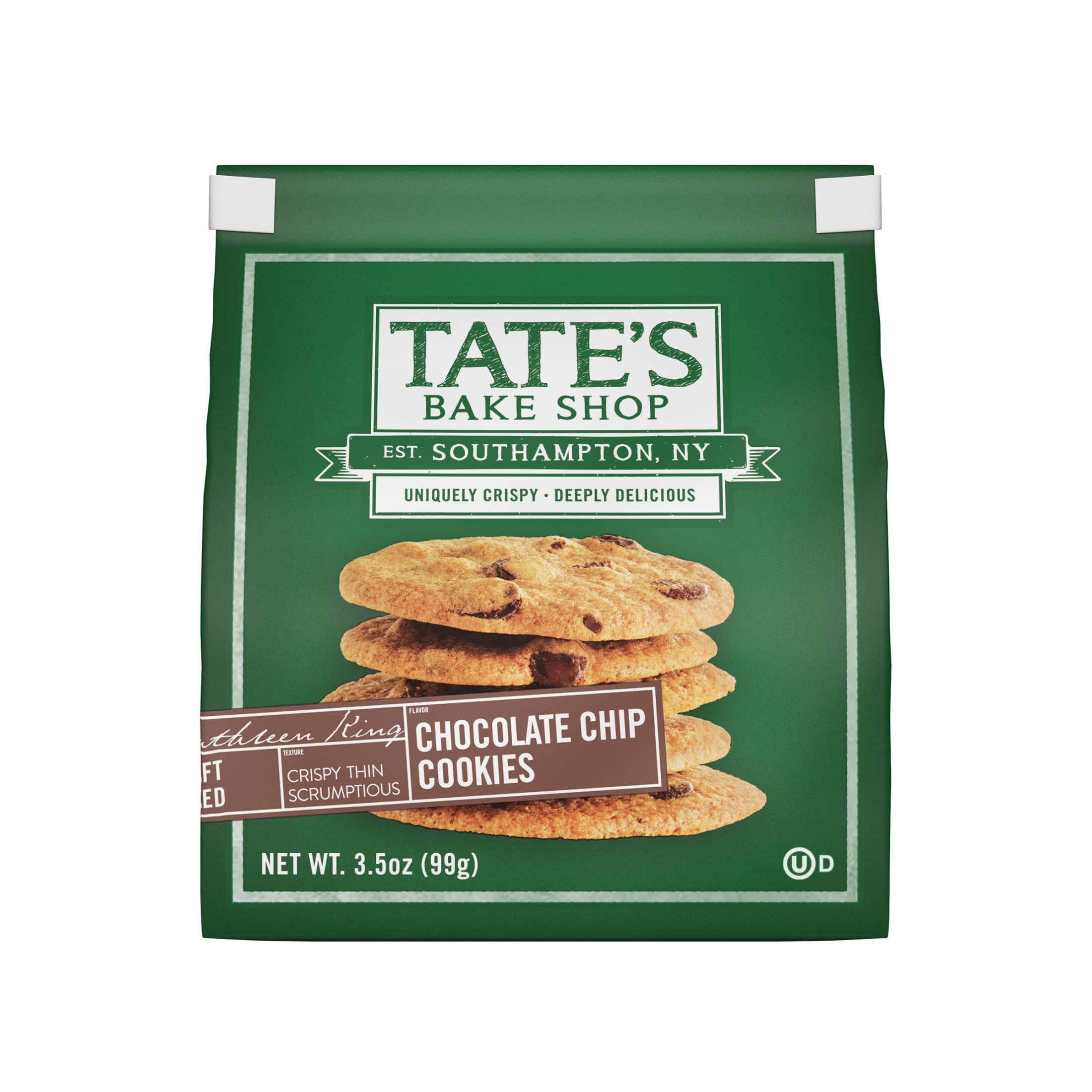 Tate's Bake Shop Chocolate Chip Cookies 3.5 oz Crispy Thin Cookies with ...