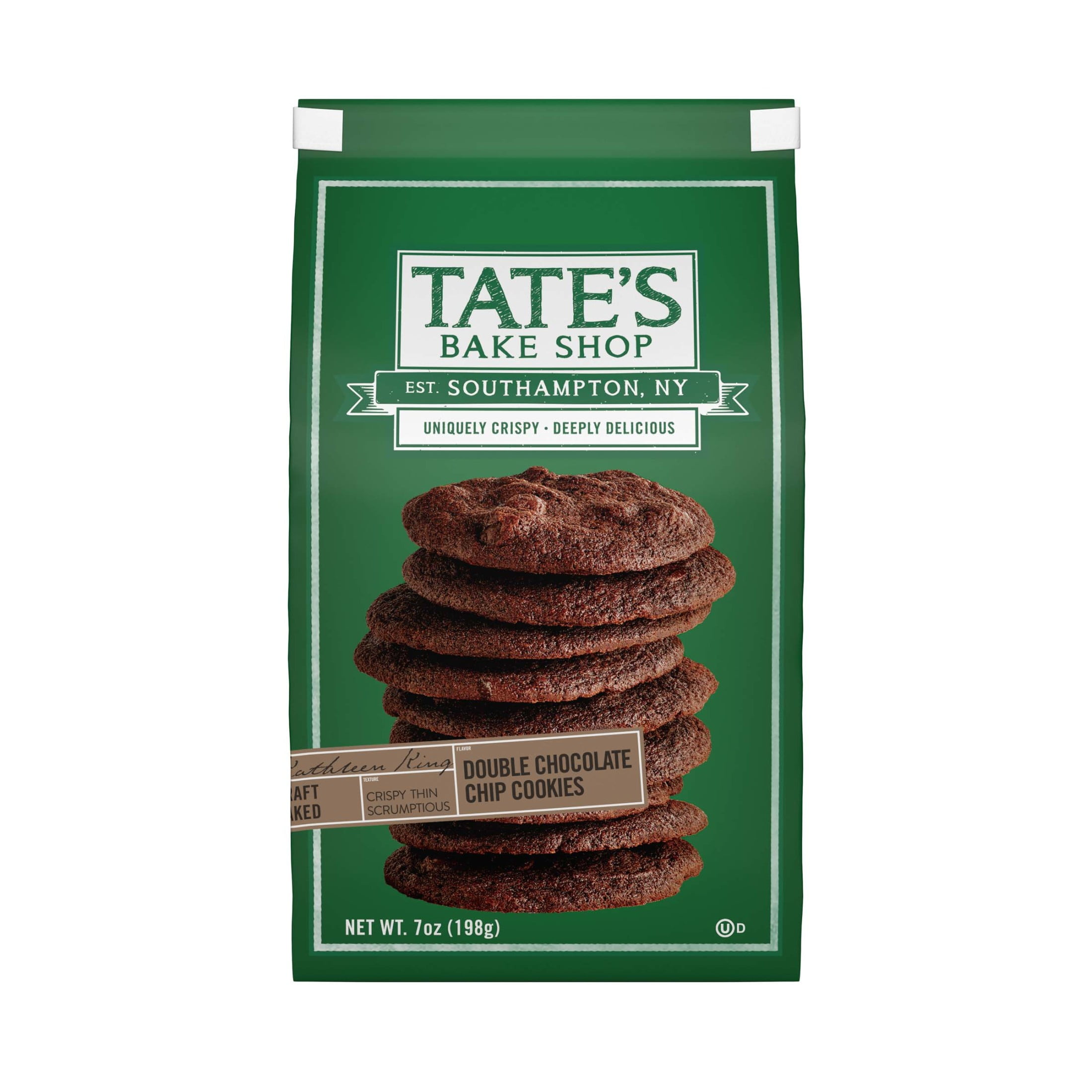 Tate's, Double Chocolate Chip Cookies, 7 oz, Crispy Dark Chocolate ...