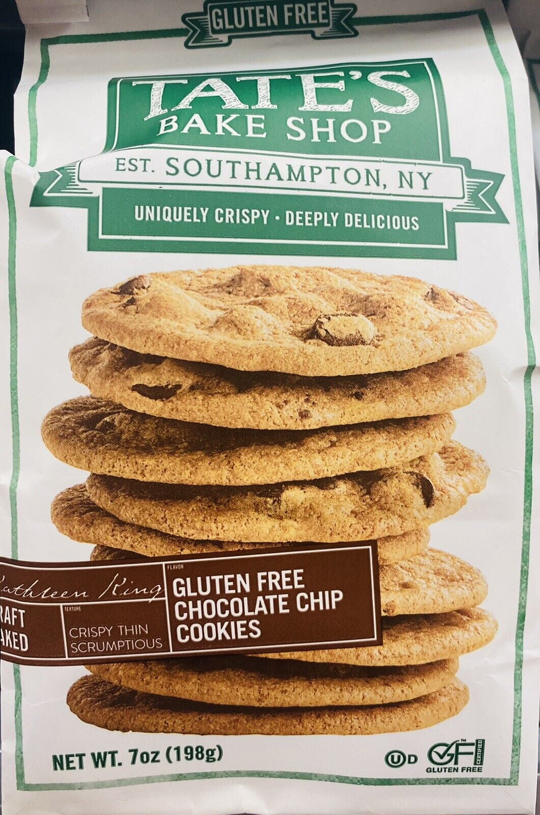 Tate's Bake Shop GLUTEN FREE Chocolate Chip Cookies 7 oz Bag - Walmart.com