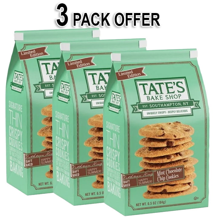 Tate's Bake Shop Mint Chocolate Chip Cookies, Limited Edition, 6.5 oz ...