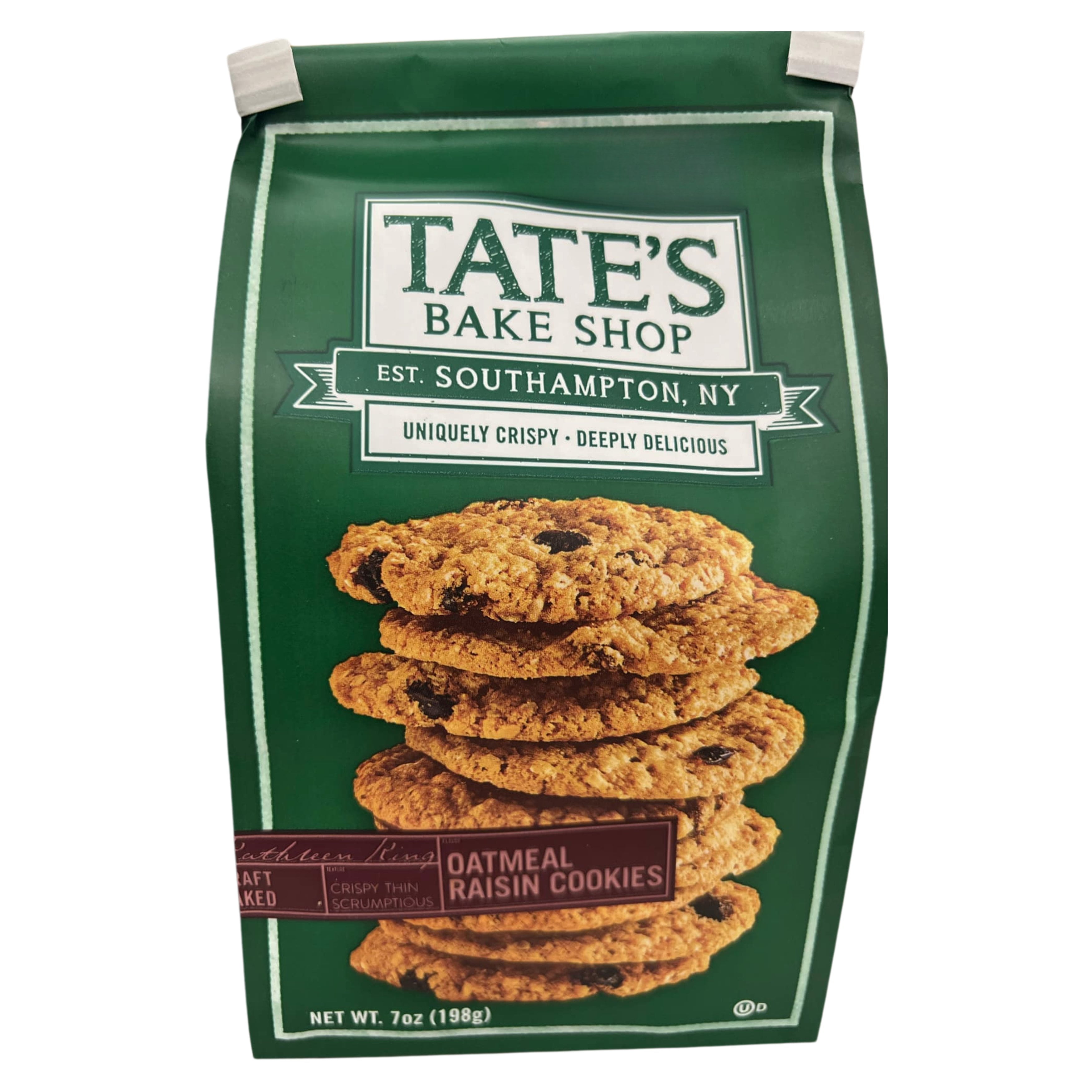 Tate’s Bake Shop Oatmeal Raisin Cookies 7 Oz 1 Pack, Crispy Gourmet ...