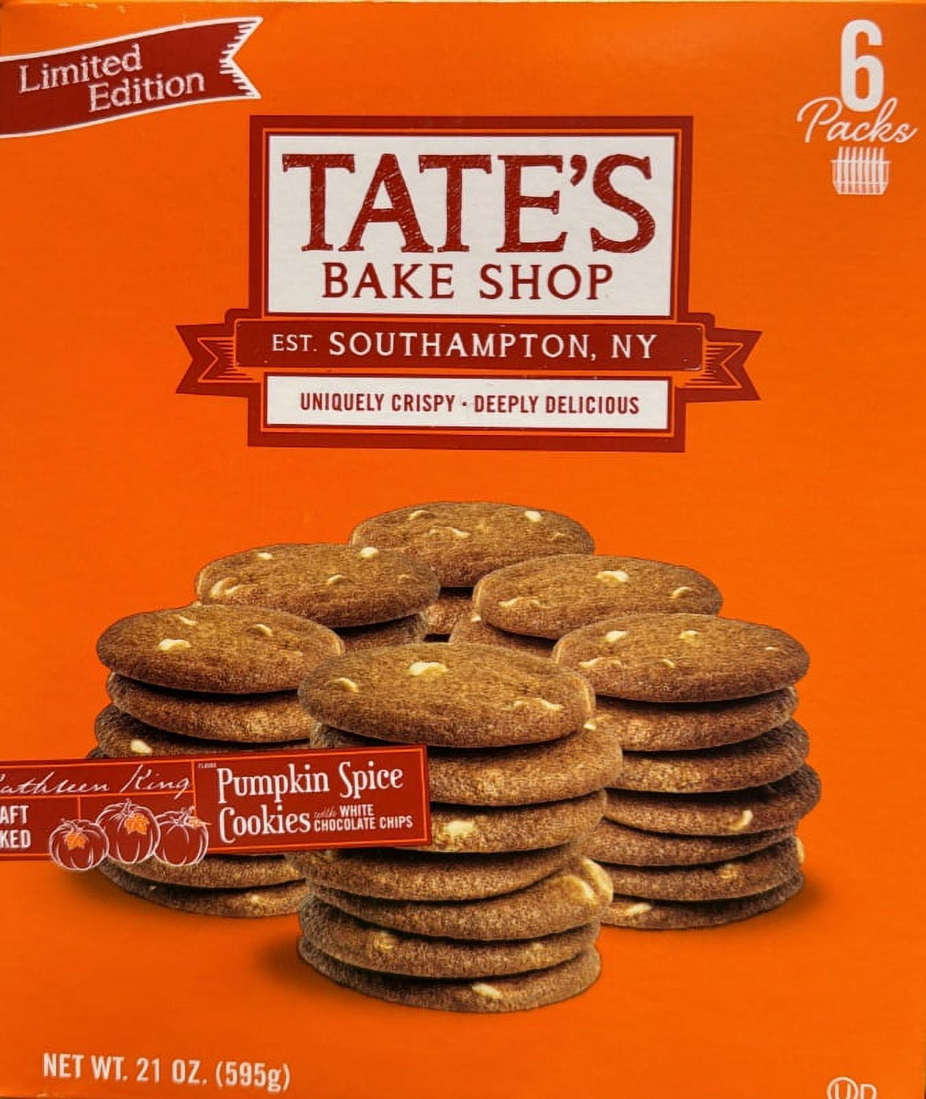 Tate's Bake Shop Flavorful Pumpkin Spice Cookies with White Chocolate ...