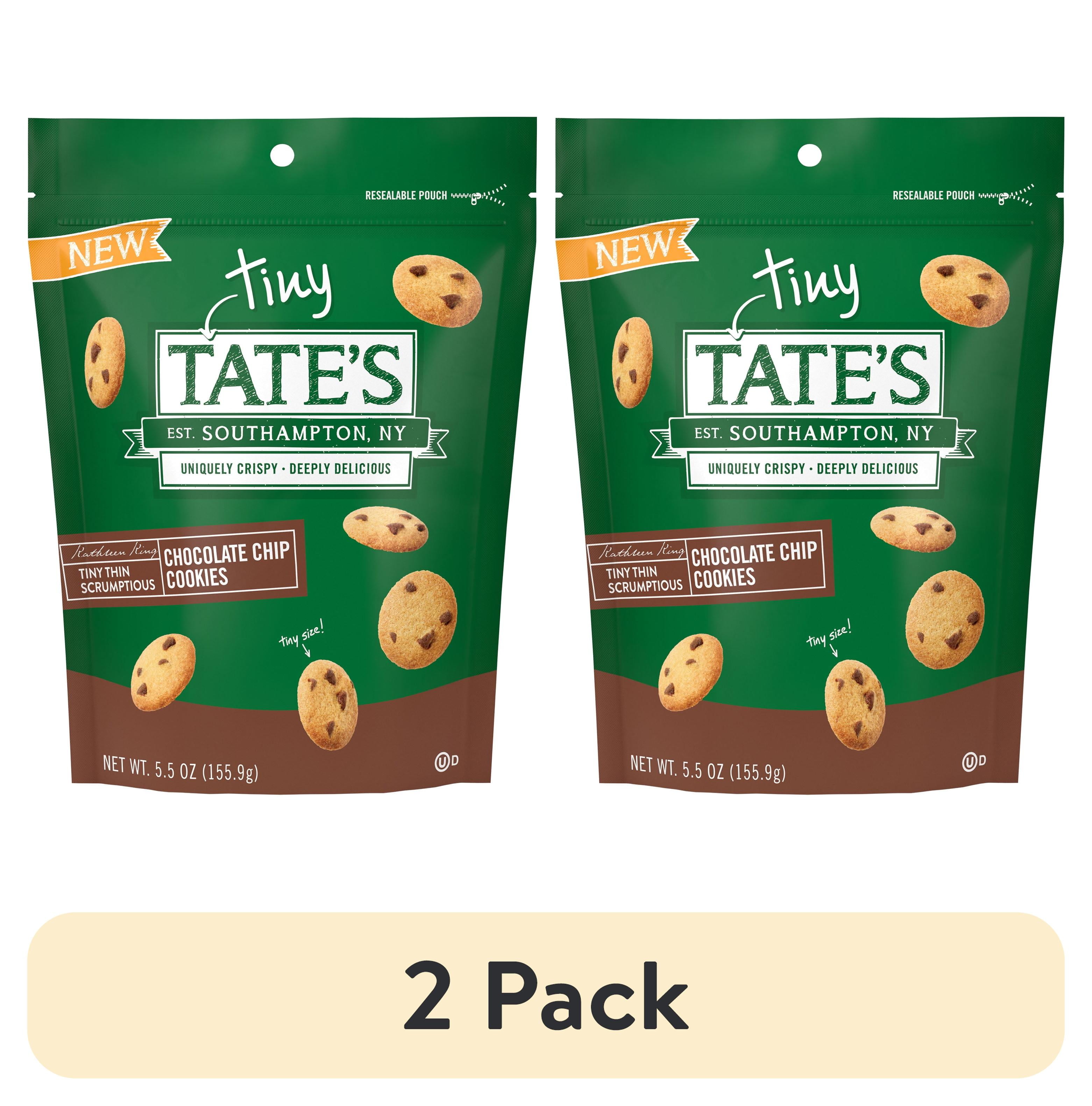 (2 pack) Tate's Bake Shop Tiny Chocolate Chip Cookies, 5.5 oz - Walmart.com