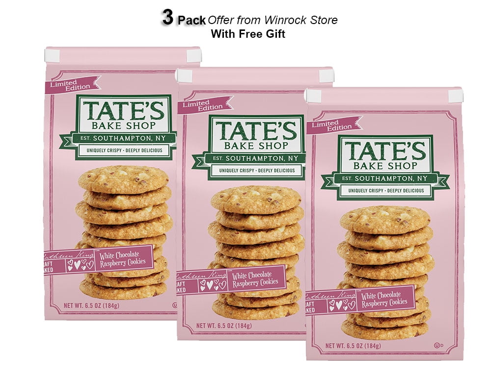 Tate's Bake Shop White Chocolate Raspberry Cookies, Limited Edition, 6. ...