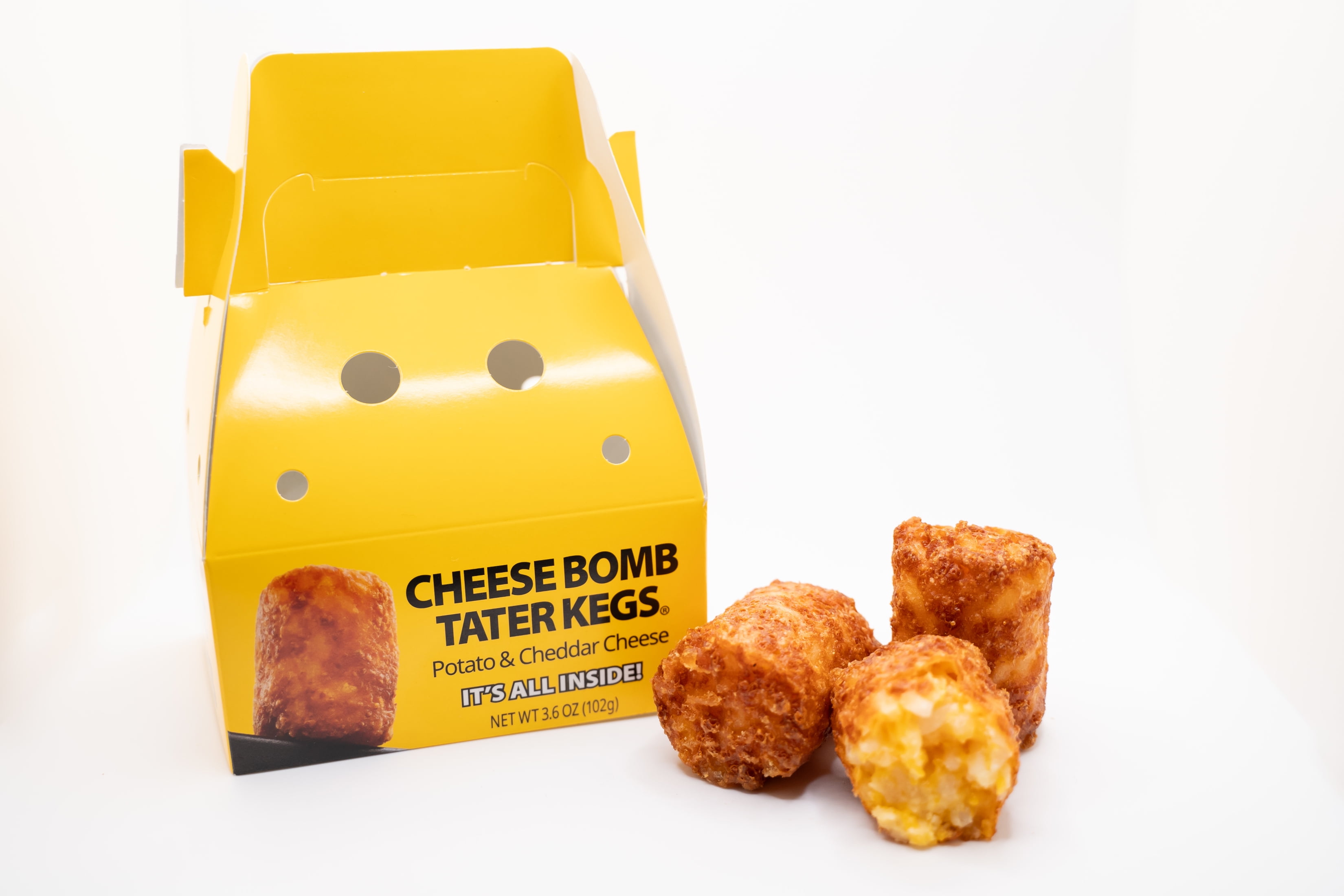 Tater Kegs Hot & Ready-to-Eat, Cheese Bomb, Shelf-Stable, 3 Count, 3 ...