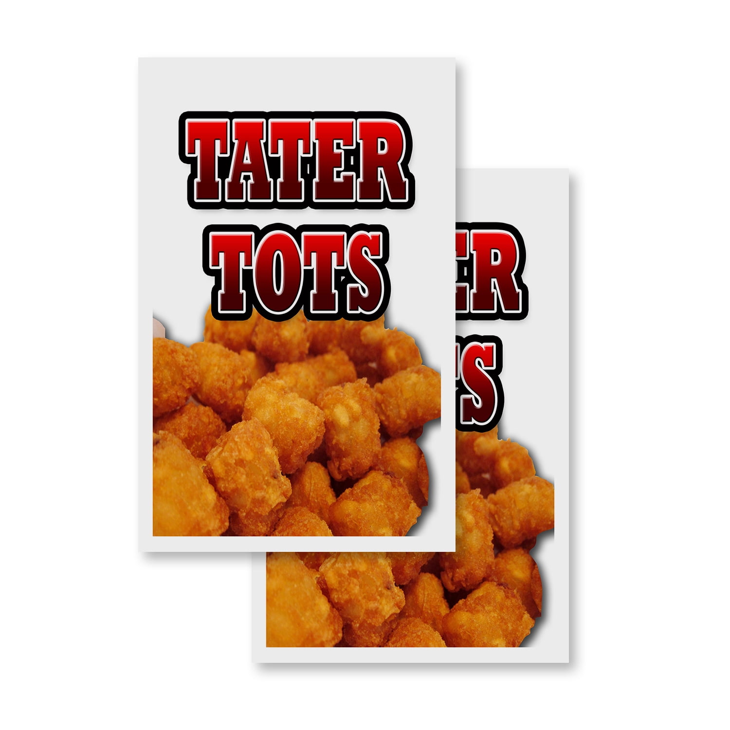 Tater Tots (2-PACK) 24" x 36" Vinyl Decals | Sign Insert Peel & Stick Decals Stickers Window ...