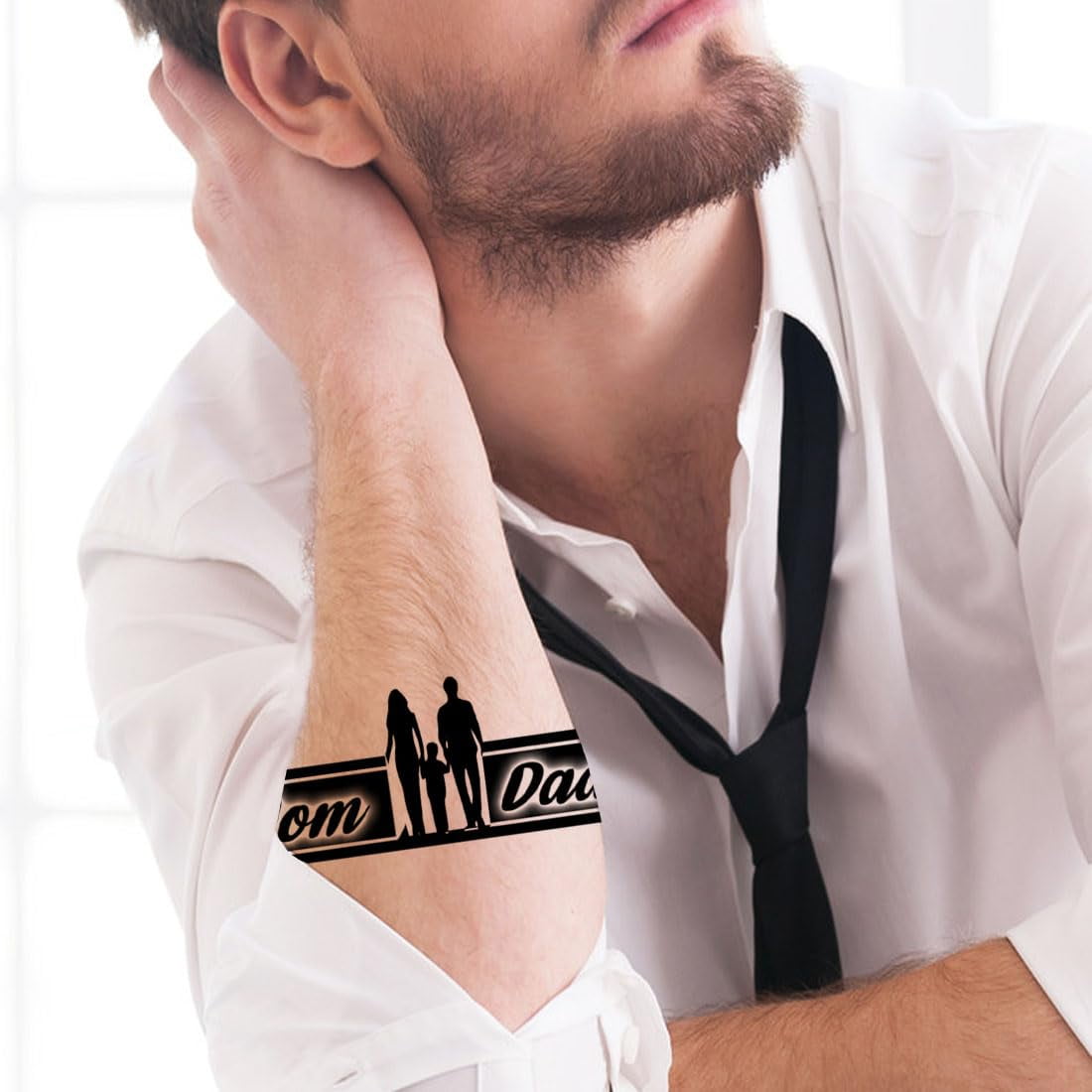 Tatmods Mom Dad Arrow Hand Band With Maa Heart Red Tattoo Waterproof ...