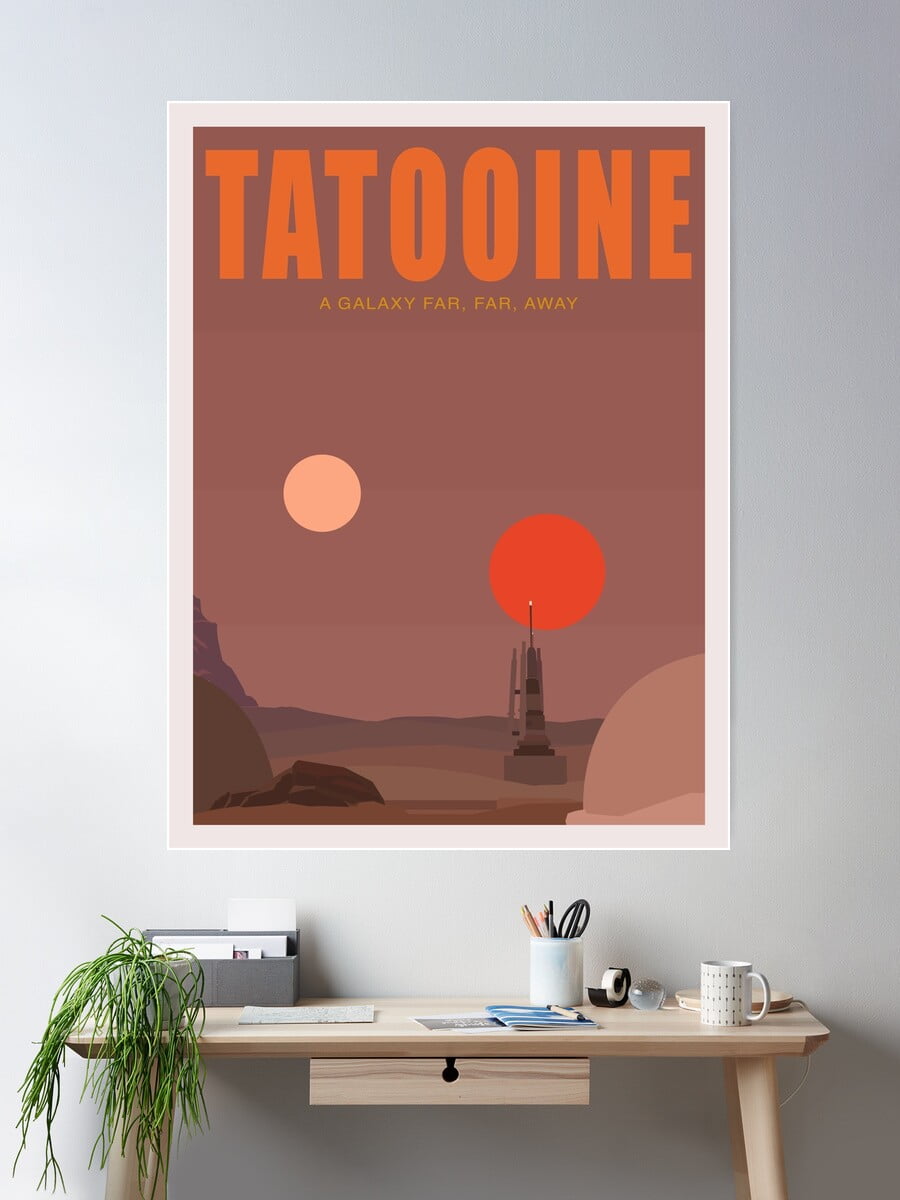 Tatooine Binary Sunset Vintage Travel Poster Poster Wall Art, Modern ...