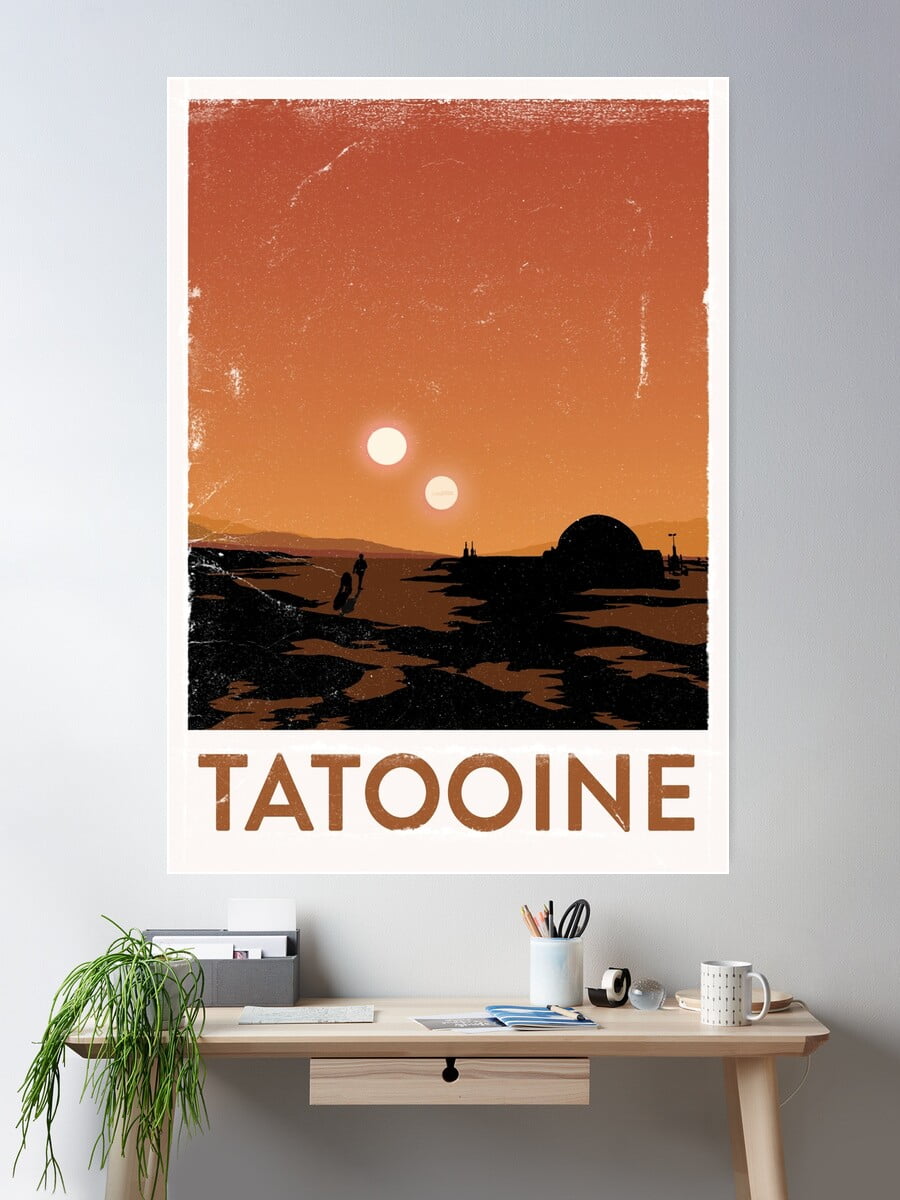 Tatooine: Double Sunset All The Way! Poster Wall Art, Modern Wall Decor For Living Room Bedroom ...