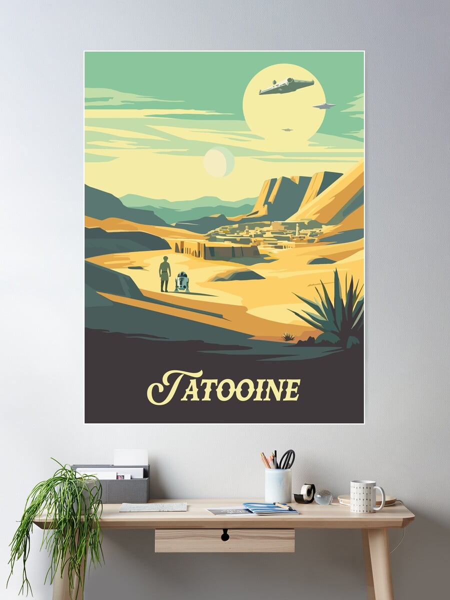 Tatooine - Inspired Poster | Retro Sci-Fi Movie Poster & Wall Art Print ...