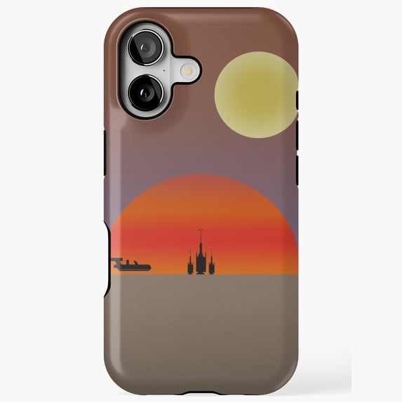 Tatooine Sunset Sci Fi Landscape Inspired Case iPhone 17 through 11 Pro ...