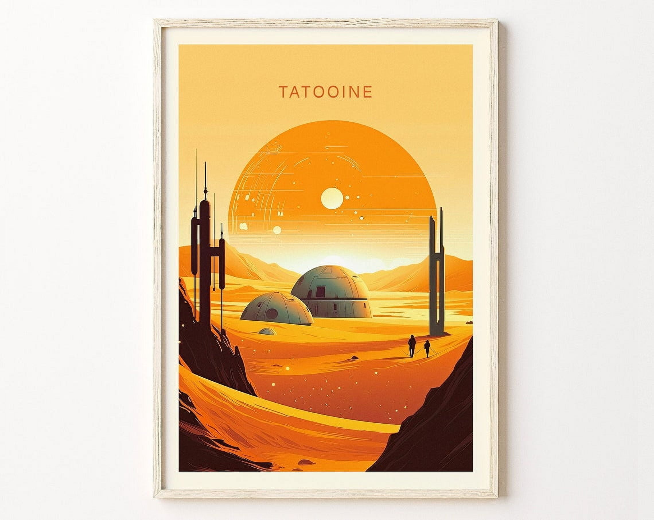 Tatooine Travel Poster, Minimalist Retro Travel Print, Bespin Hoth ...