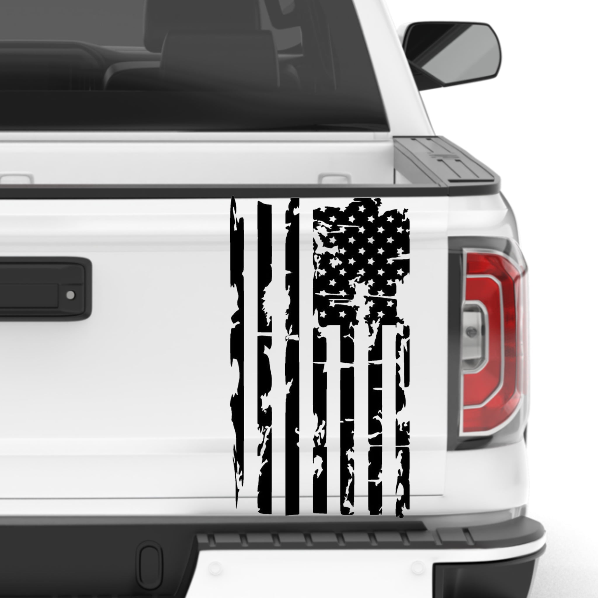 Tattered American USA Flag Vinyl Decal Universal For Car Truck ...