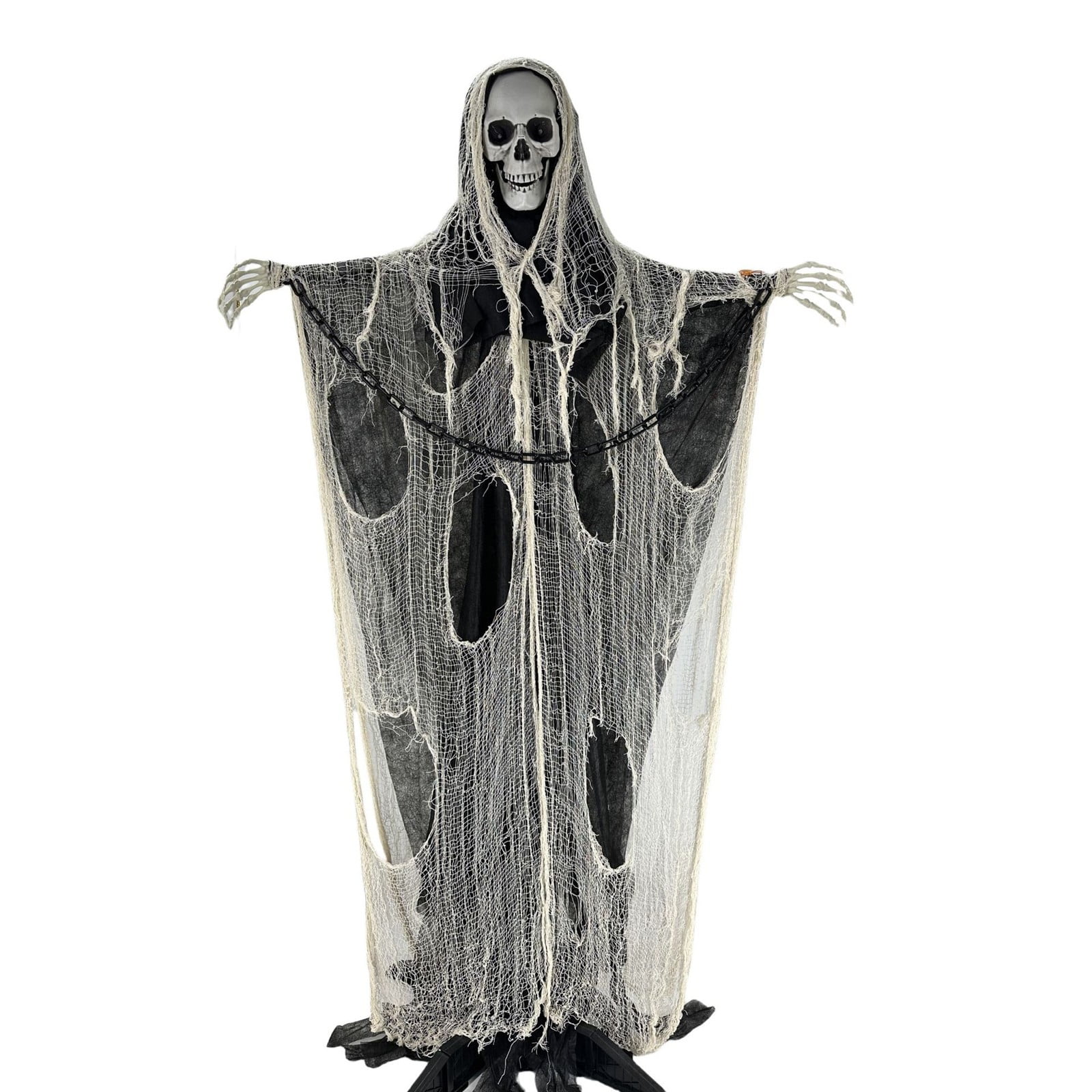 Tattered Cape Skeleton Statue - Battery Powered Horror Decor for Indoor ...