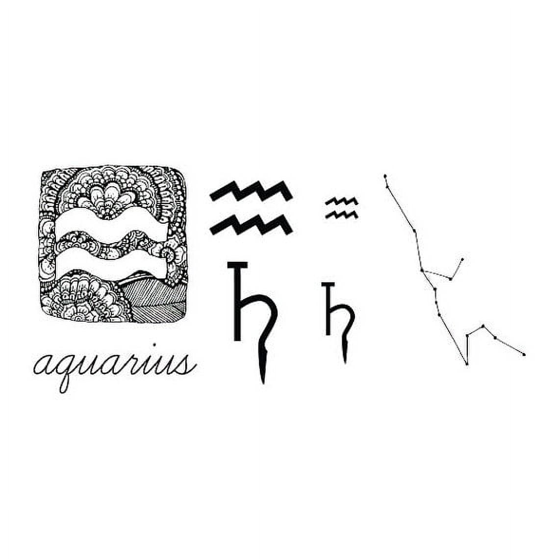 Aquarius Zodiac Symbol Tattoo Design