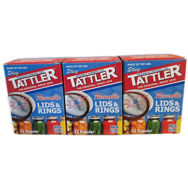 Tattler E-Z Seal Reusable Canning Lids, Regular Mouth 36 Lids & 36 ...