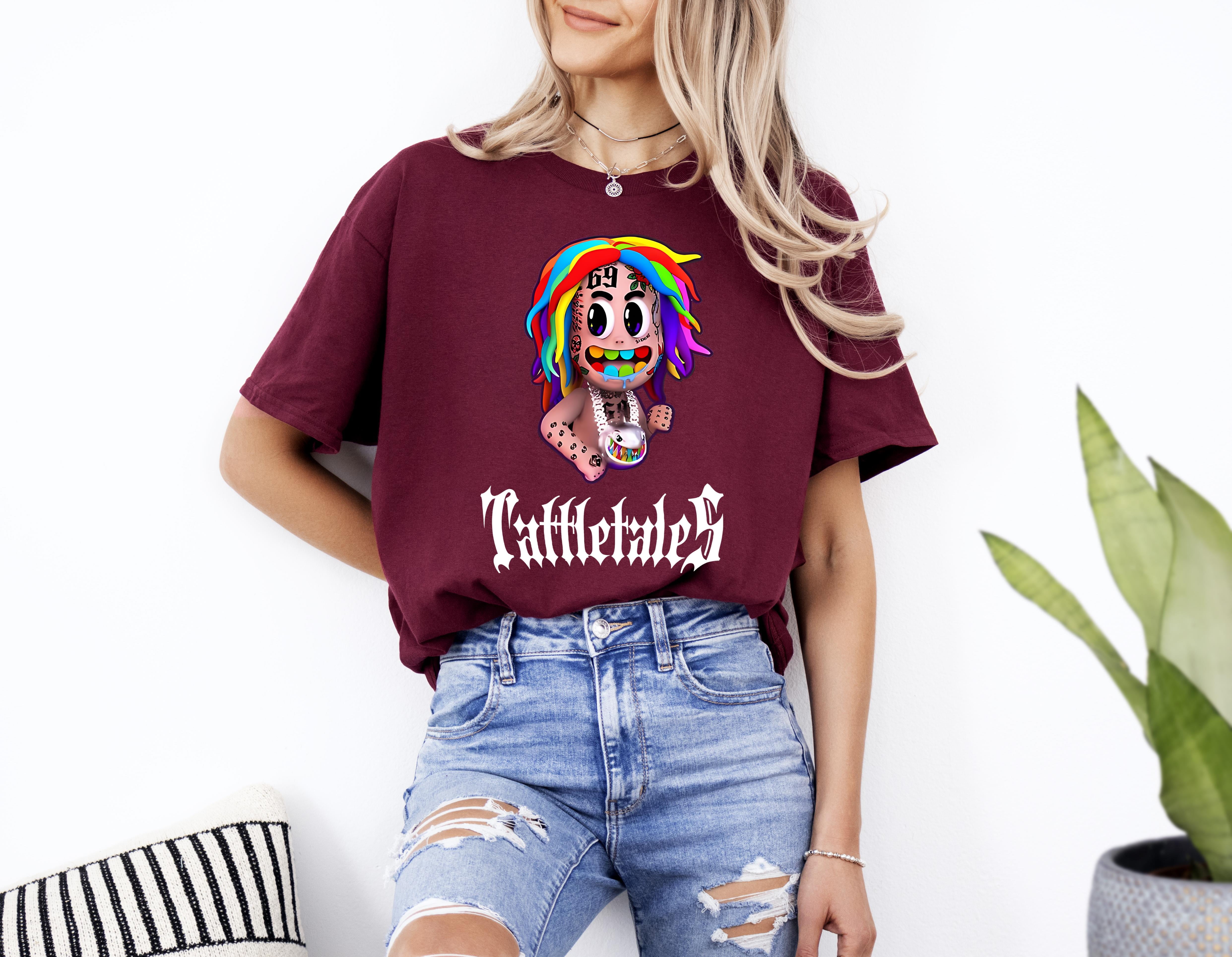 Tattlestales Album 6ix9ine Black Tee Shirt Up To 4XL - Walmart.com