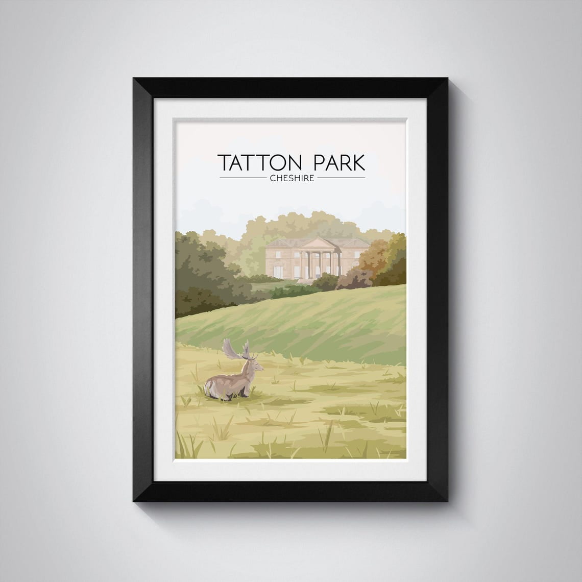 Tatton Park Poster, Cheshire Travel Print, Country Park Wall Art, Scenic English Countryside ...