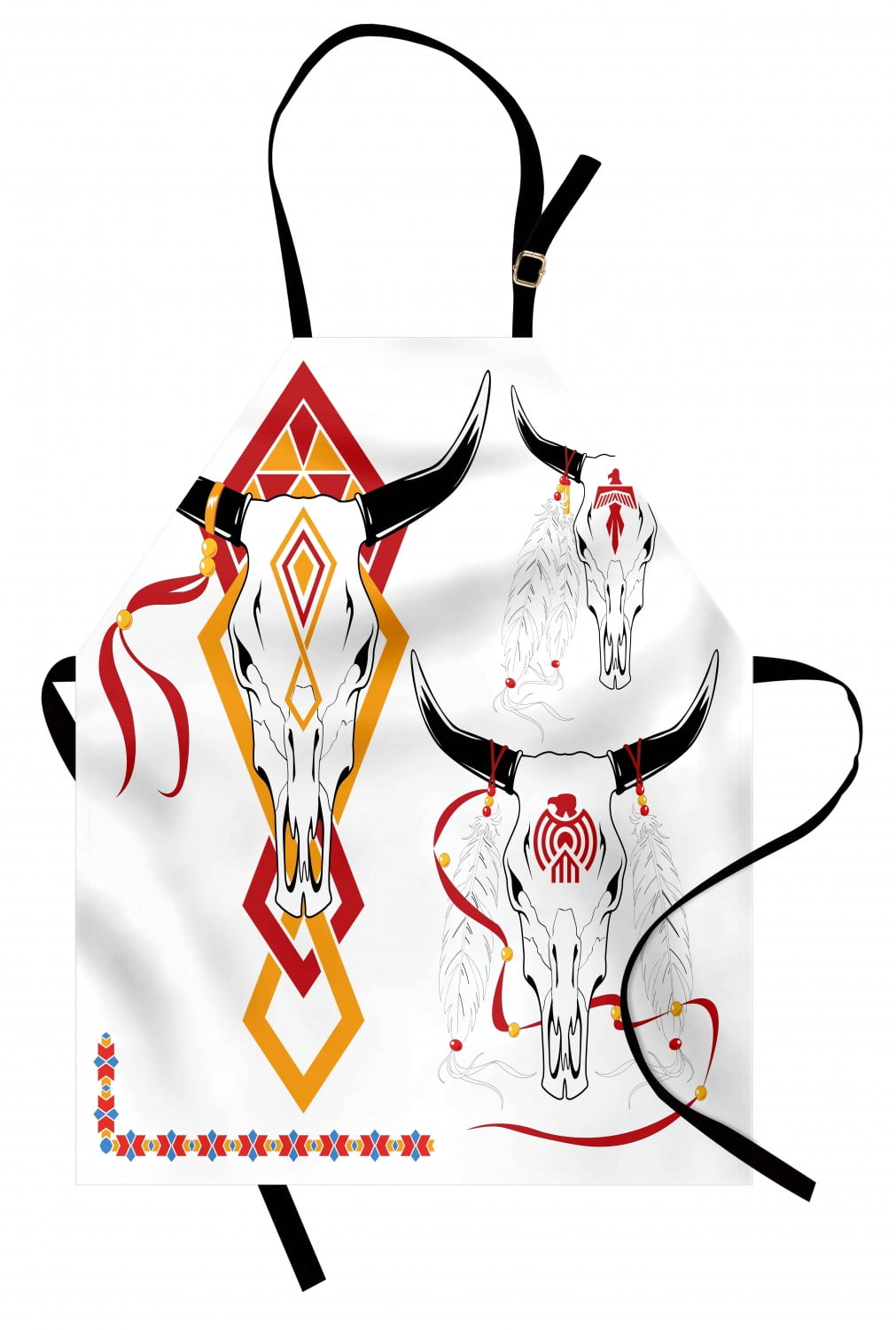 Tattoo Apron Bulls Head with Feather of Bird as Accessory with Tribal ...