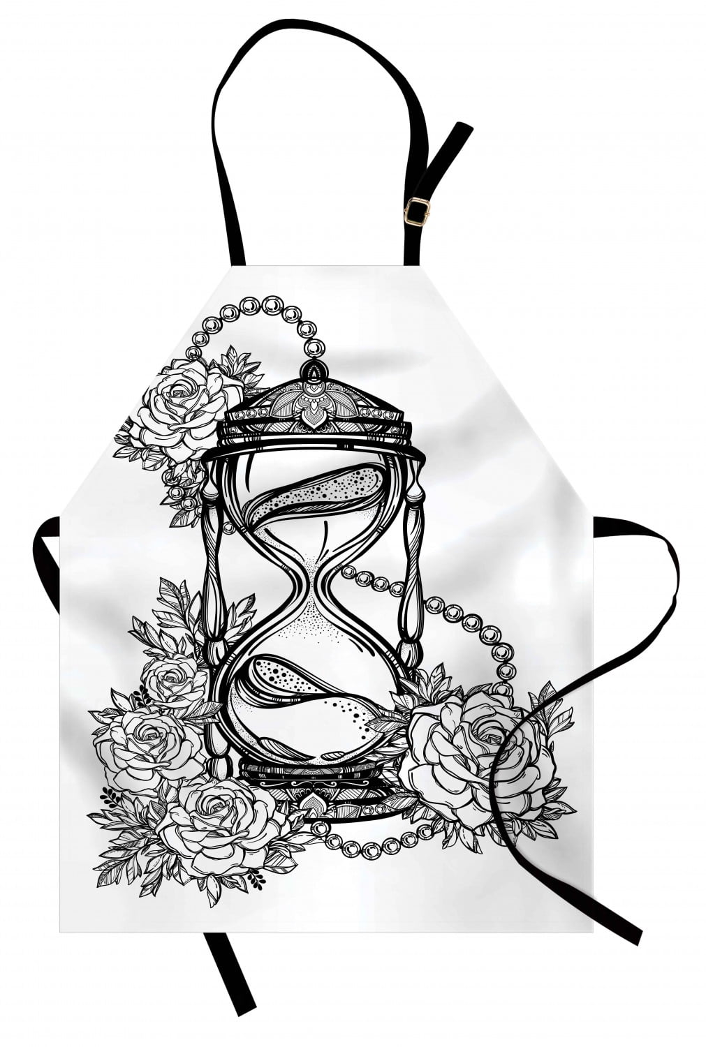 Tattoo Apron Pencil Drawing Romantic Theme Hourglass Symbol of Eternal ...