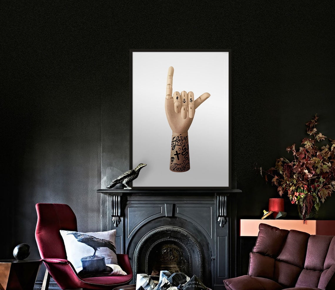 Tattoo Artist Hand Print, Tattoo Art Print, Unusual Art Print, Tattoo ...