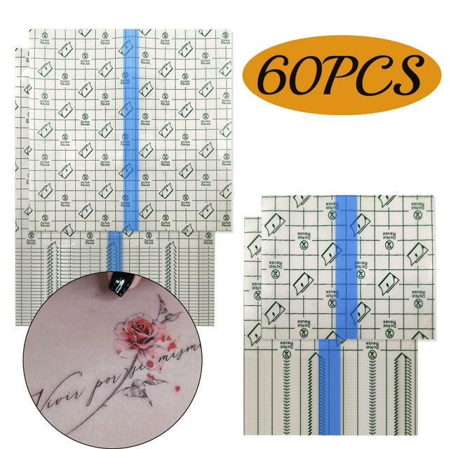 60Pcs Waterproof Tattoo Bandage, Transparent Adhesive Plastic Cover ...