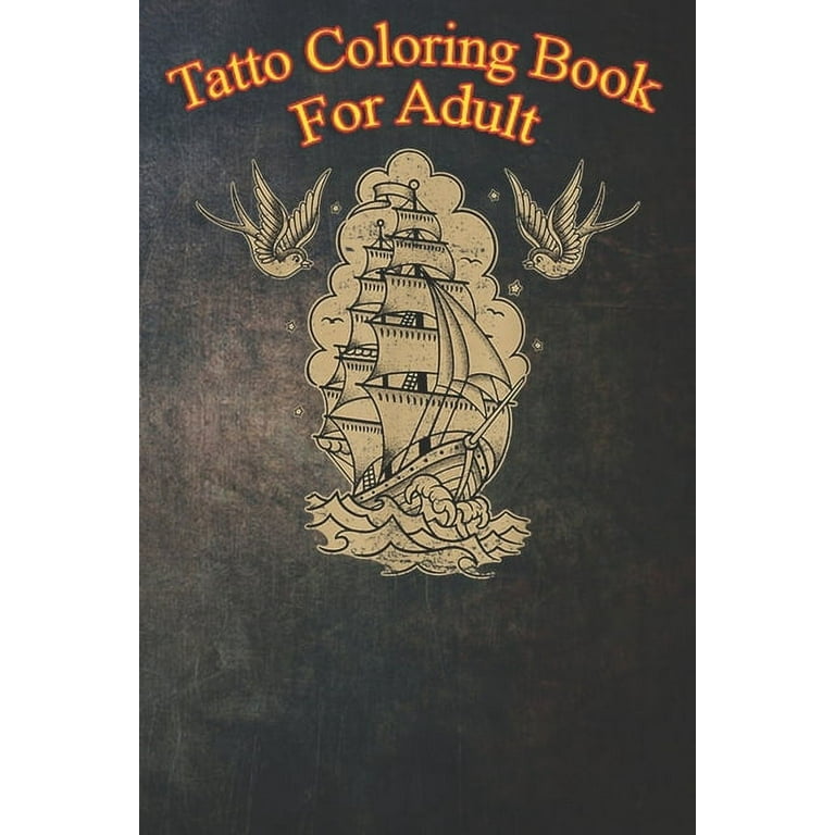 new school tattoo coloring book