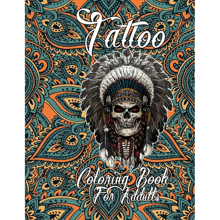 detailed coloring pages for adults skull tattoos