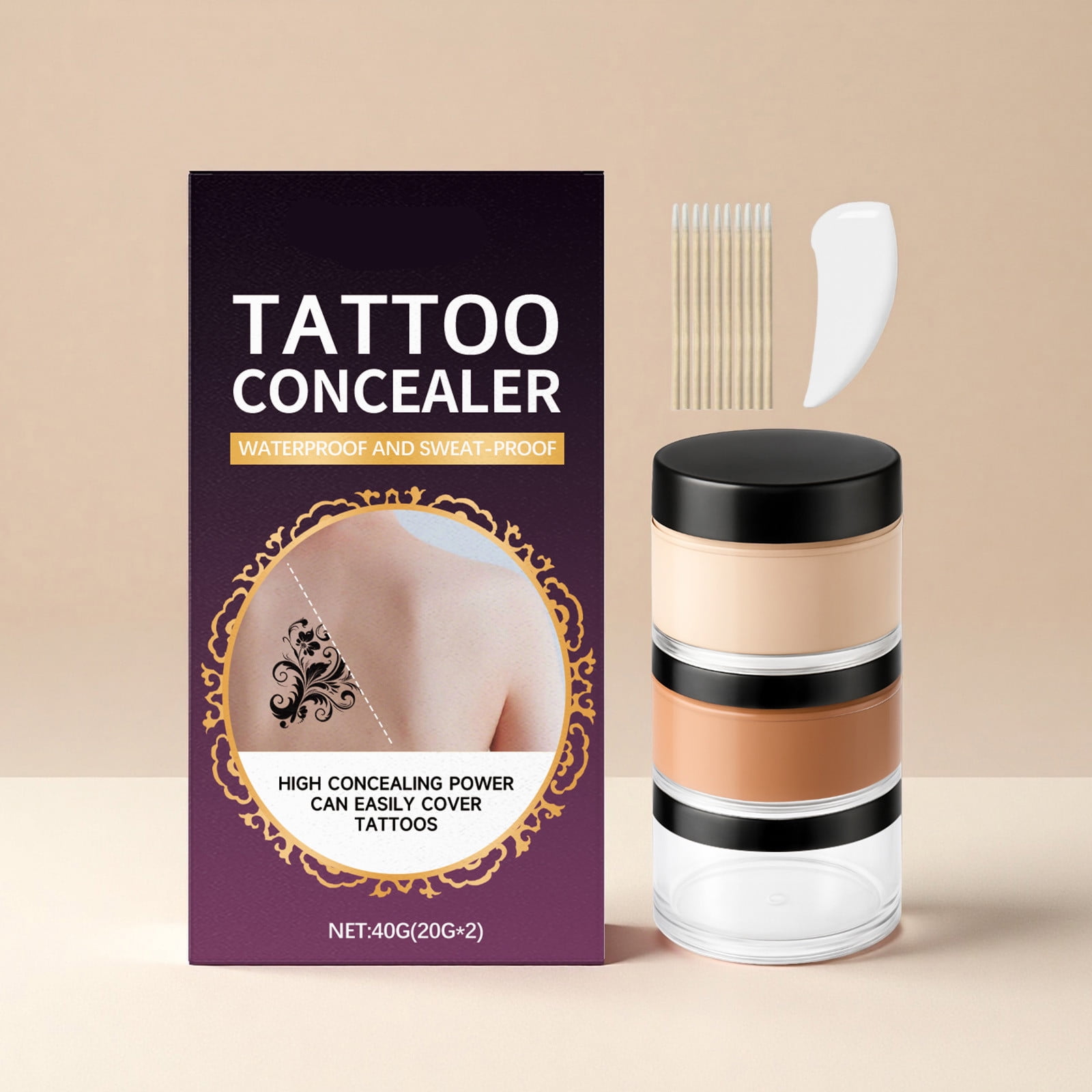 Tattoo Cover Up Makeup Waterproof Concealer, New Two Color Full ...
