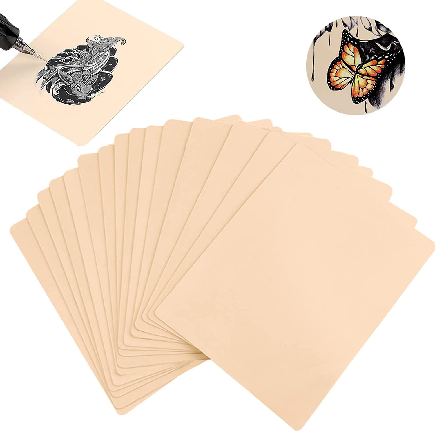 Tattoo Fake Skin - 10Pcs Tattoo Practice Skins 7.4x5.6" Skins Practice ...
