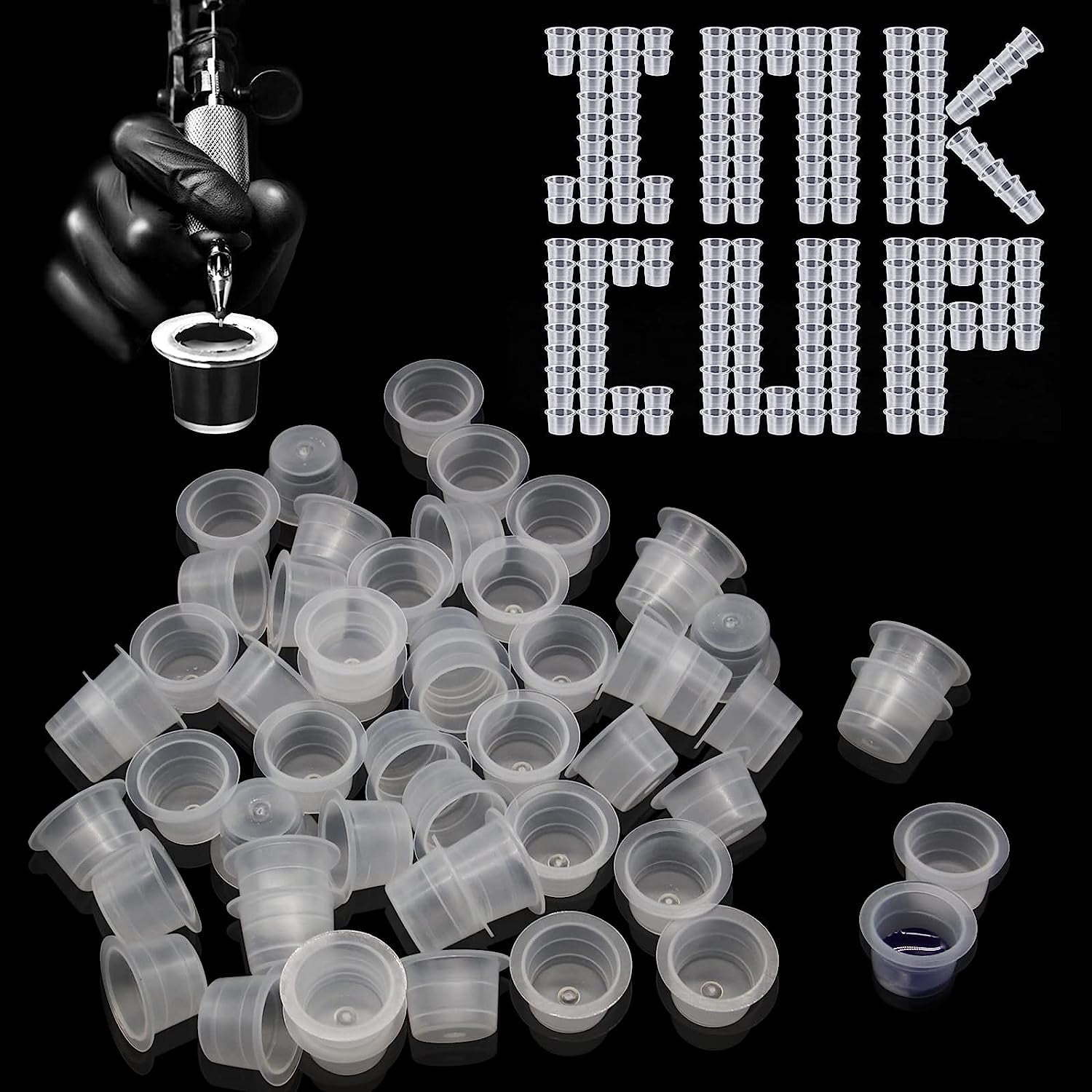 Tattoo Ink Caps - 1000pcs Tattoo Ink Cups Small Disposable Ink Caps 9mm ...