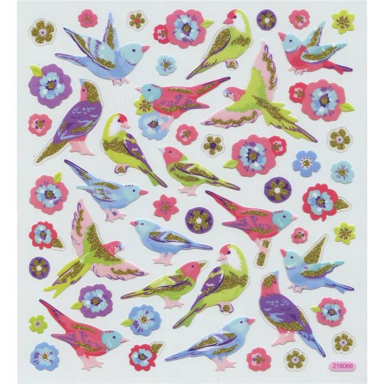 Tattoo King SK129MC-4543 Multicolor Stickers - Birds & Flowers ...