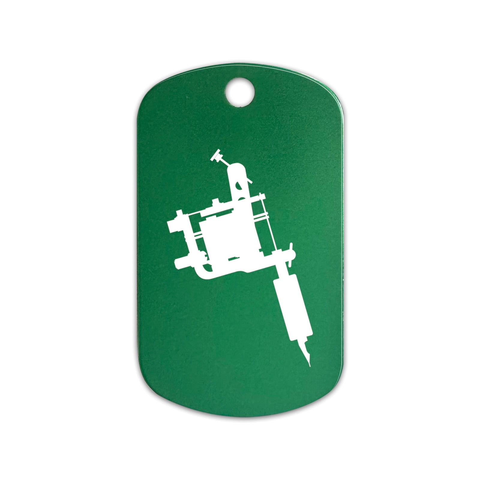 Tattoo Machine GI Dog Tag Aluminum Keychain ink body art #2 - Green ...