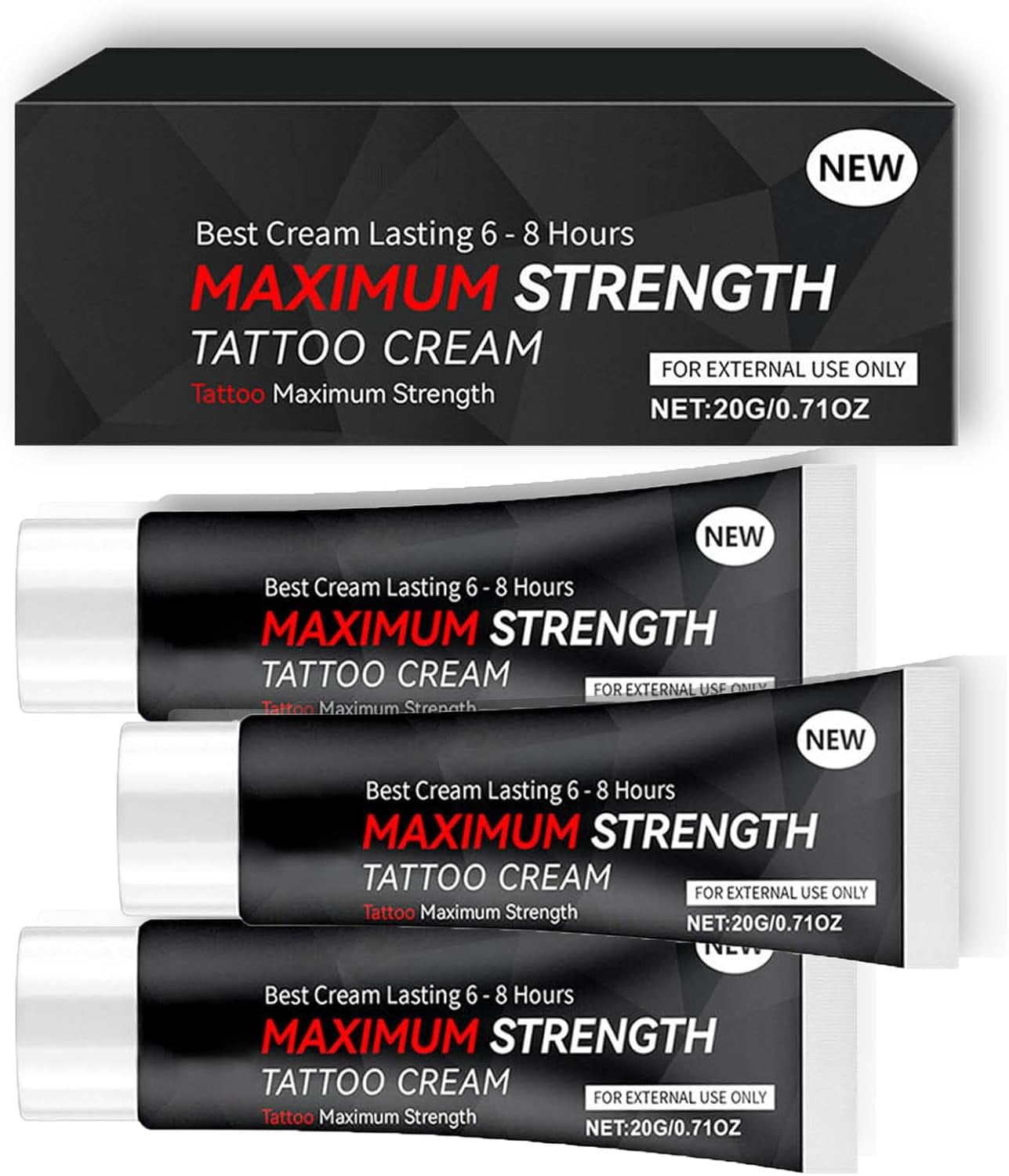 Tattoo Numibing Cream Gel 20G, Soothing Gel - Up to 6 Hours Extra Strength for Tattoos, Joint ...