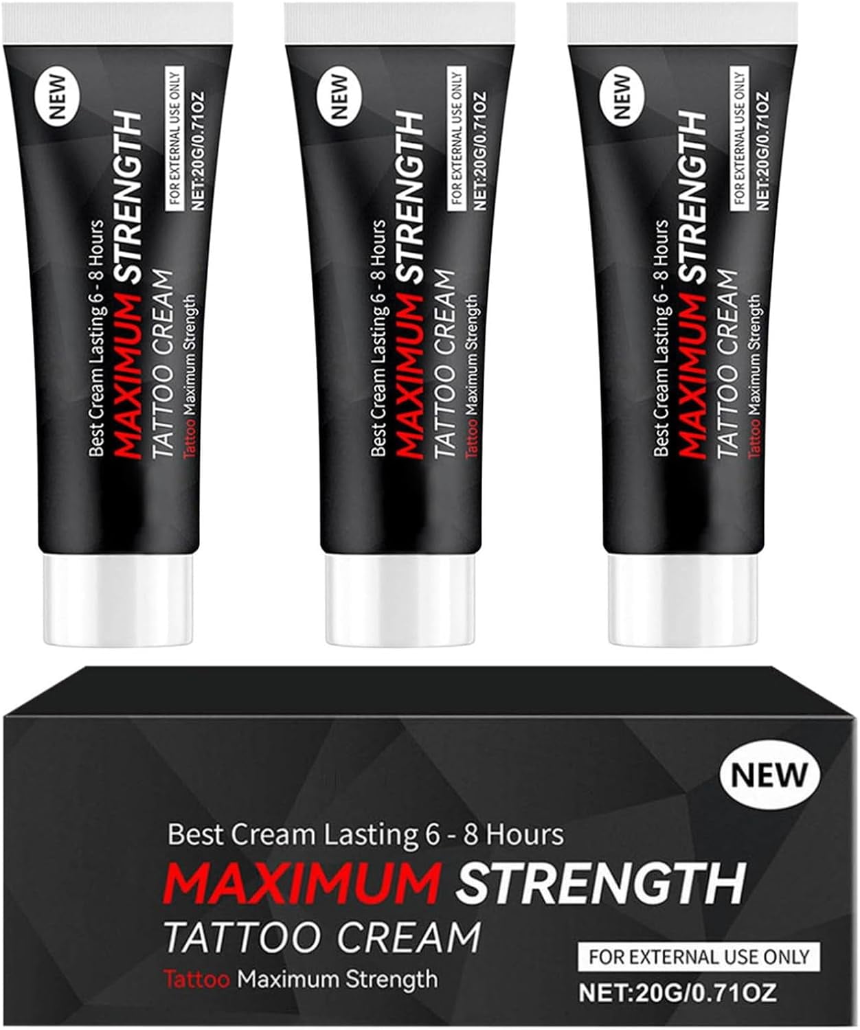 Tattoo Numibing Cream Gel, 20g Soothing Gel - Up to 6 Hours Extra Strength for Tattoos, Joint ...