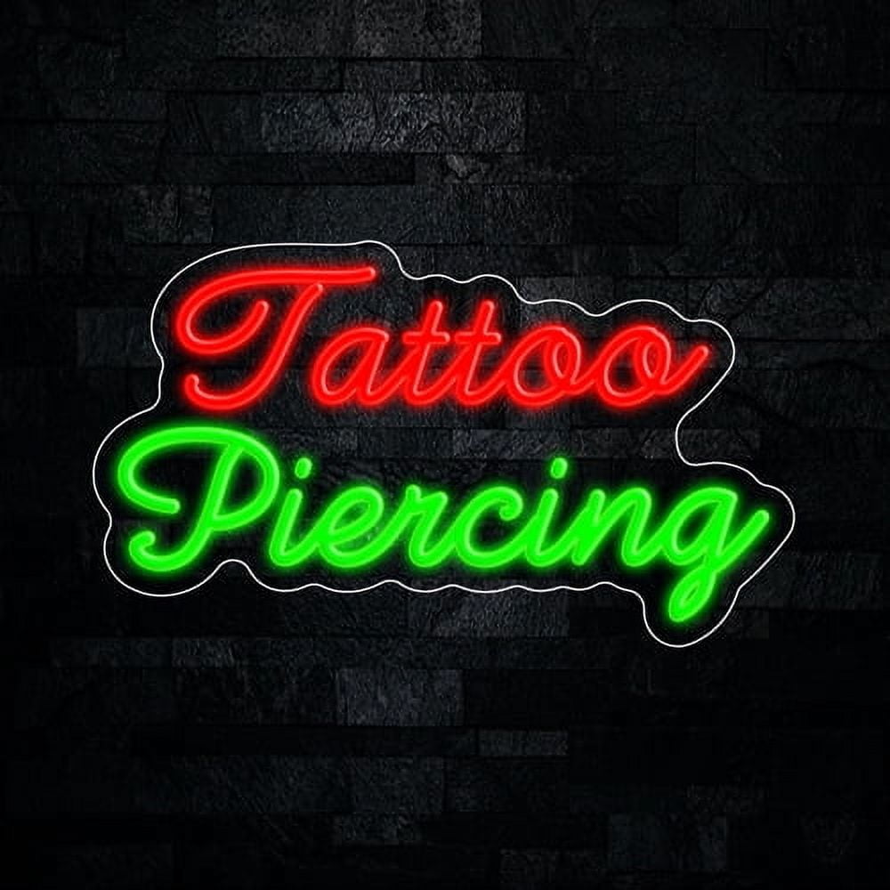 Tattoo Piercing LED Neon Sign 19"L x 11"H #33458 - Walmart.com