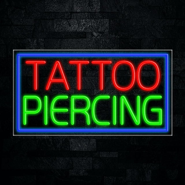 Tattoo Piercing-LED Neon Sign 33"L x 18"H #31119 - Walmart.com