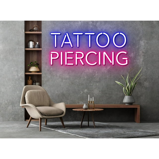 Tattoo Piercing Shop Neon Sign, Tattoo Art Wall - Walmart.com